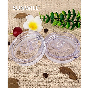 Lid for SUNWILL 12oz and 20oz Skinny Tumblers Only, Spill and Splash Resistant Sliding Covers Replacement 2 Pack, Straw Friendly, BPA Free