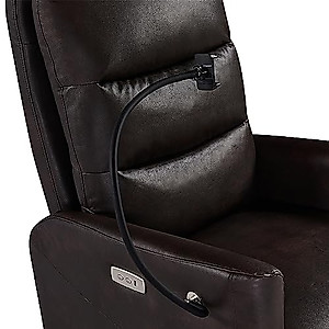 Voohek Power Electric Lift Recliner Chair Sofa for Ederly and Adults, with Adjustable Massage & Heat, Soft & Skin-Friendly, Medium, Brown