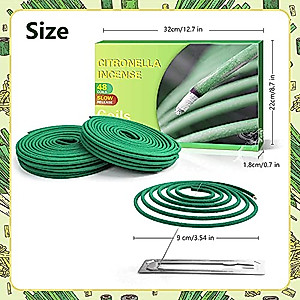 Citronella coils, Citronella Candles for Outdoor Indoor, 48 Coils with 6 x 2.5 oz Candles