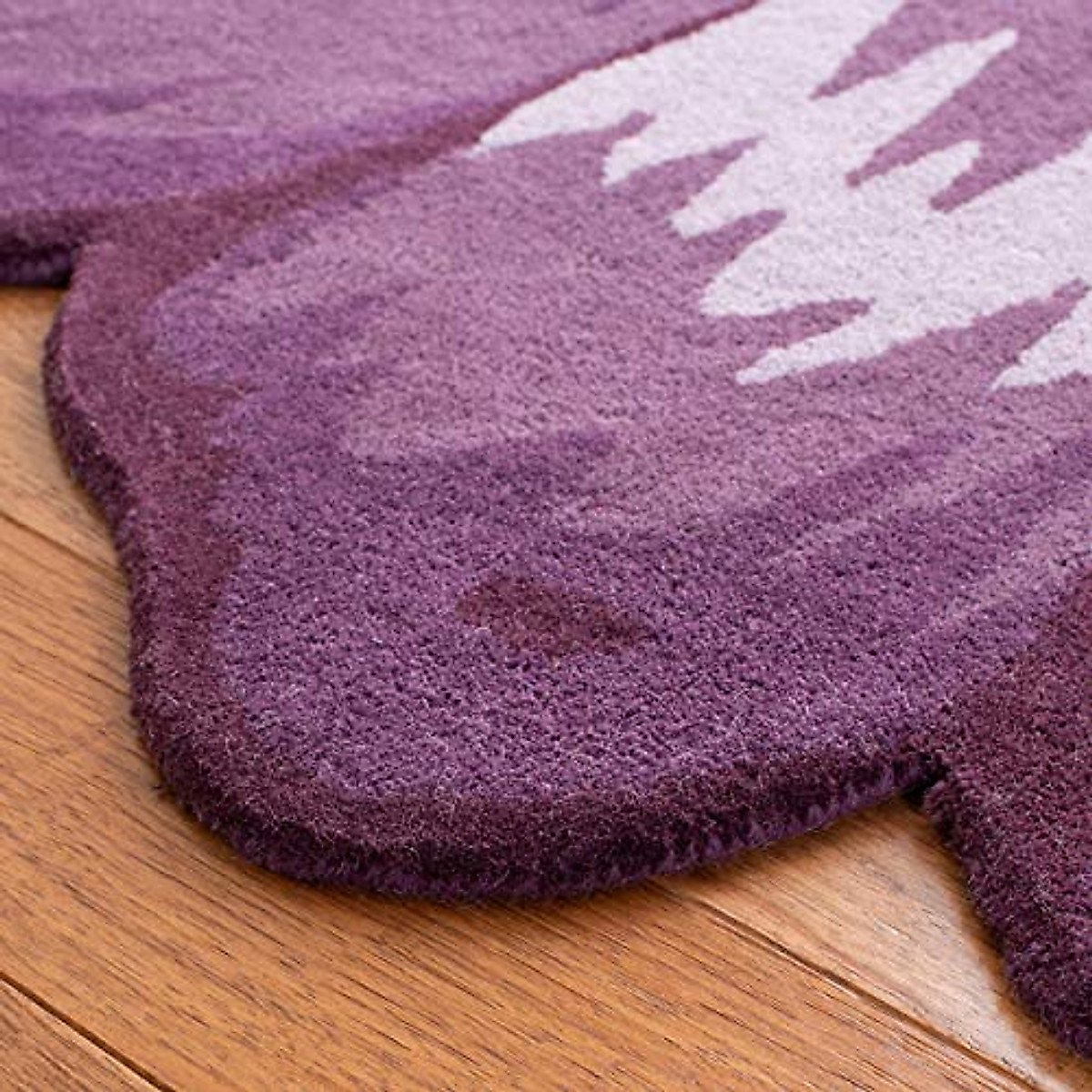 SAFAVIEH Novelty Collection 4' Round Lilac NOV254A Handmade Boho Flower Premium Wool Area Rug