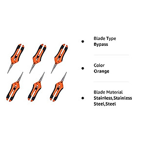 GROWNEER 6 Packs Pruning Shears Gardening Hand Pruning Snips with Straight Stainless Steel Precision Blades