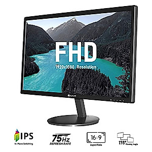 HAJAAN S240i 24 Inch Flat Screen Full HD Widescreen IPS LED Monitor (HDMI and VGA) 1920X1080 Resolution at 75Hz 5ms Response Time