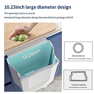 Rash Can Compost Bin 2.4 Gallon Small Hanging Kitchen Trash Can for Cabinet Door, Counter Top or Under Sink,Mountable Foldable Garbage Can Suitable for Bathroom,Living Room,Bedroom,Kitchen,Office,Car