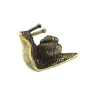 LOTONTJ Brass Statue Miniature Feng Shui Ornament Snail Turns Luck into Your Favor Tea Table Decorative Animal Sculpture Zen Garden Statue Home Office Figurine Attract Good Luck Money