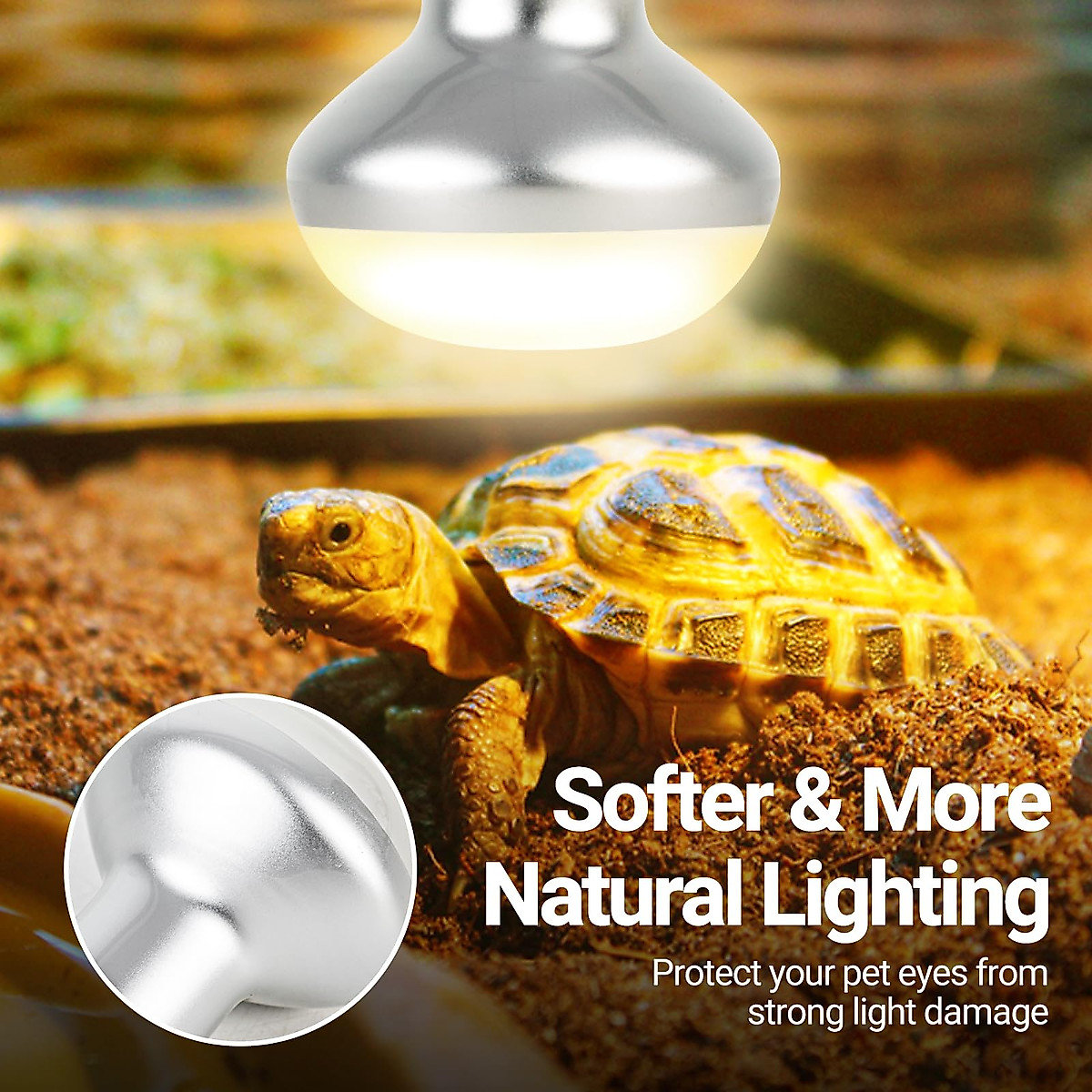 REPTI ZOO 50W Reptile Heat Lamp Bulb,2 Pack Intense Spot Basking Light,UVA Daylight Heating Lamp Bulb for Reptile & Amphibians & Chicken Brooder,Bearded Dragon, Lizard, Tortoise