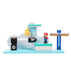 Super Mario Nintendo 2.5" Action Figure Switchback Hill Playset with 3 Interactive Interchangeable Pieces