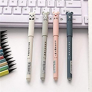 Jowxsx 4 PCS Cute Black Erasable Gel Pen Cute School Supplies Cool Things Cartoon Erasable Easy to Rub Rub Gel Pen Cute Ballpoint Pen Gel Ink Pens