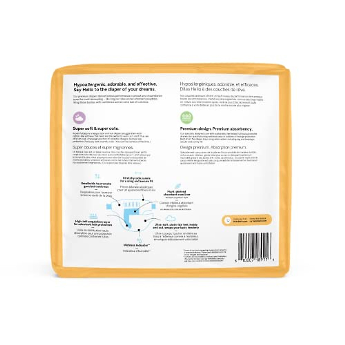 Hello Bello Premium Baby Diapers Size 1 I 35 Count of Disposeable, Extra-Absorbent, Hypoallergenic, and Eco-Friendly Baby Diapers with Snug and Comfort Fit I Building Blocks