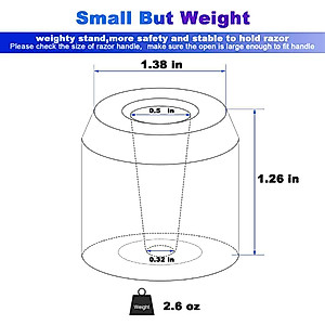 Caudblor 2Pcs Men's Shaving Safety Razor Stand, Premium Aluminum Alloy Matte Black Retro Double Edged Razor Holder for Men Women, Simple Small Long Handle DE Razor Base Tool, Cute Shaver Accessories