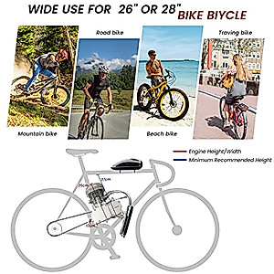 Frederimo 100cc Bicycle Engine Kit, 2-Stroke Gas Motor Bike Kit Air-Cooling Bicycle Motorized Full Set Super Fuel-efficient for Most 26" /28" Bikes Bicycle Scooter…