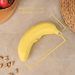 Osier Blanc Banana Keeper BPA-Free Outdoor Travel Case, Banana Protector, Cute Carrier Storage Box, Yellow 2 Pack