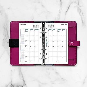 Filofax Calendar Diary Refill, Personal/Compact Size, Month-to-View, White Paper, English, 2024 (C68410-24)