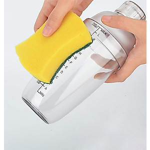 1PC 700CC/24oz Empty Professional Clear Plstic Resin Cocktail Shaker with Scale and Strainer Top Drink Wine Tea Mixer Shaker Cup Bottle for Bar Party Home Use