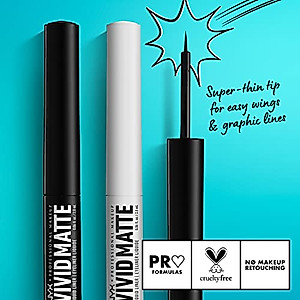 NYX PROFESSIONAL MAKEUP Vivid Matte Liquid Liner, Smear-Resistant Eyeliner with Precise Tip - Black