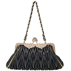 BGMIX womens purses and handbags for women handbags clutch purses for women evening bags(Black)