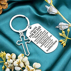 Christmas Gifts For Dad Stocking Stuffers For Men Prayer For My Dad Keychain Father’s Day Birthday Gift For Dad Best Dad Gift From Son Daughter Christian Religious Keychain Cross Keychain Bonus Dad