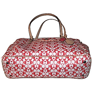 COACH Peyton Dream C Multifunction Baby Diaper Tote in Silver / White Pomegranate / Tan 30541