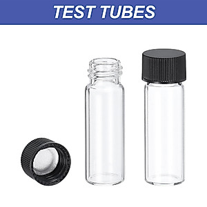 PATIKIL 4ml Clear Glass Vials, 20 Pack Sample Vials with Screw Cap Reagent Media Bottle Leak-Proof Liquid Sample Glass Vial for Lab Laboratory