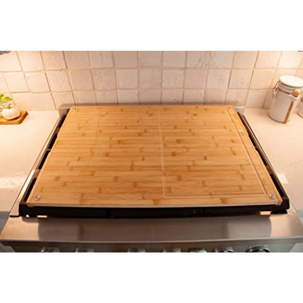 Noodle Board | Stovetop Burner Sink Covers for gas and Electric Stoves RV | Extra Work Surface | XL Serving Tray | Wood