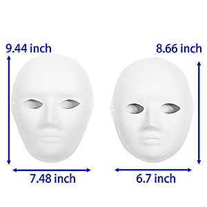 CALPALMY 30 Pack 2 Sizes Paper Mache Masks - Create Artistic Craft Projects from Wall Decorations to Theater and Halloween Costumes; Party, Masquerade Parties and Classroom Art