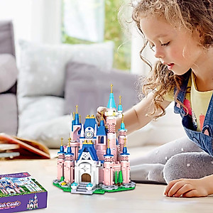 Hodlvant Princess Castle Building Blocks Toys for Kids, 596 Pcs Pink Palace Girls Princess Castle Roleplay Building Set, Stem Learning Construction Toys Set EducationalToys for Boys Girls Age 6+
