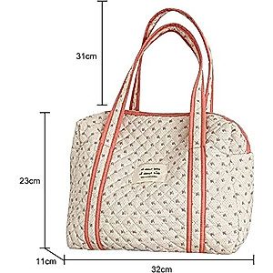 AMAPT Cotton Tote Bag Shoulder Bag Handbag Satchel Purse Cute School Bag (Color : A02-floral Print)