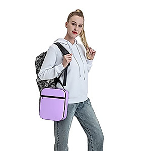 TEIKKIOP Lavender Purple Lunch Bag for School Office Washable Thermal Picnic Box for Kids Girls Women Adults Reusable Insulated Cooler Meal Pail