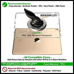 TORCHGRIP Universal Tablet Stand and Tablet Handle Compatible with iPad, Samsung and Most Other Tablets (Black/Black)