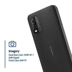 Nokia C210 | T-Mobile, AT&T, Cricket | Android 13 | Unlocked Smartphone | All Day Battery | US Version | 3/32GB | 6.3-Inch Screen | 13MP Dual Camera | Charcoal