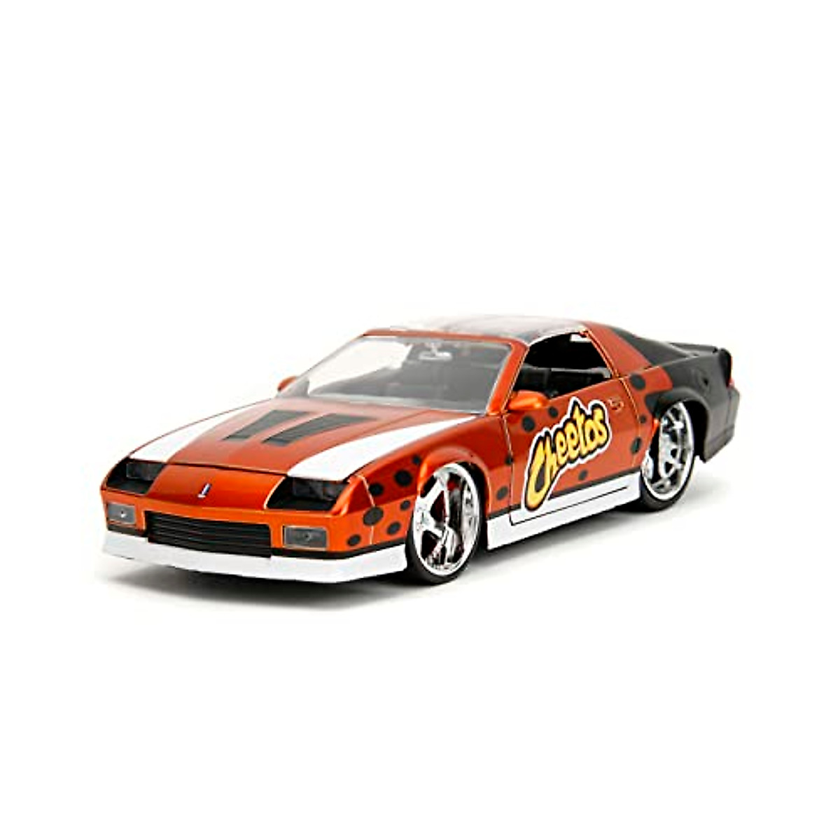 Jada Toys Cheetos 1:24 1985 Chevy Camaro Z28 Die-Cast Car & 2.75" Chester Cheetah Figure, Orange