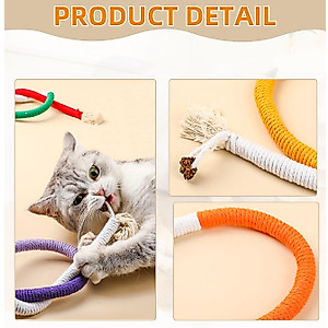 Petelligent 3-Pack Bent Cat Rope Toy, Pet Chew Toys, Interactive Tease Toys for Cats and Kittens, Bite-Proof Playthings, Cotton Rope Kitten Toys for Dental Care and Stress Relief, Pet Supplies