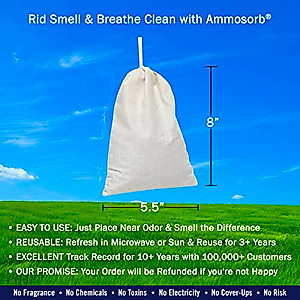 AMMOSORB Reusable Ammonia Odor Eliminator Deodorizer Pouch: Treats 150 Sq. Ft.