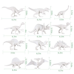 FUPEDO Arts Crafts Painting Set Kids Dinosaur Toys -12 Big Dinosaurs Figures,Create A Painting Kits of Your Own Dino World,Gifts for 4,5,6,7,8,Year Old Girls Boys Toddlers Dino Lovers ，Dino Activity