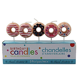 XGNG 2Boxes 10PCS Donut Cake Candles Donut Party Pick Candles