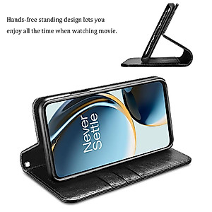 YJROP for OnePlus Nord N30 5G/OnePlus Nord CE 3 Lite 5G Case,with Screen Protector,PU Leather Wrist Strap Card Slots Shockproof Protective Flip Cover Phone Wallet Case for OnePlus Nord N30, Black