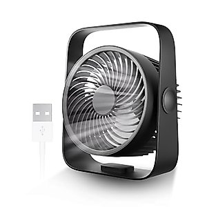 KONSIDEN Small Fan, 8 Inch USB Desk Fan, Quiet Office Fan, 4 Speed Winds, 360° Head Tilt, Detached Cover, Small Table Fan, Easy to Clean, Ideal for Bedroom, Office, Kitchen, Camping