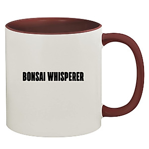 Molandra Products Bonsai Whisperer - 11oz Ceramic Colored Inner & Handle Coffee Mug, Maroon