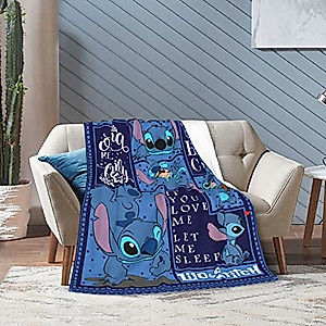 Soft Throw Blanket Lightweight Sofa Blanket Bed Blankets Ultra Velvet Blanket Quilt Durable Carpet Home Decor Blanket 60"x50" Cartoon Cute Stitch (1)