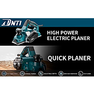 DNTI 6.6amp Corded Electric Handheld Planers 17000rpm Hand Planer Power Woodworking Tool Power Handheld Planer for Wood Chamfer DIY(58218.