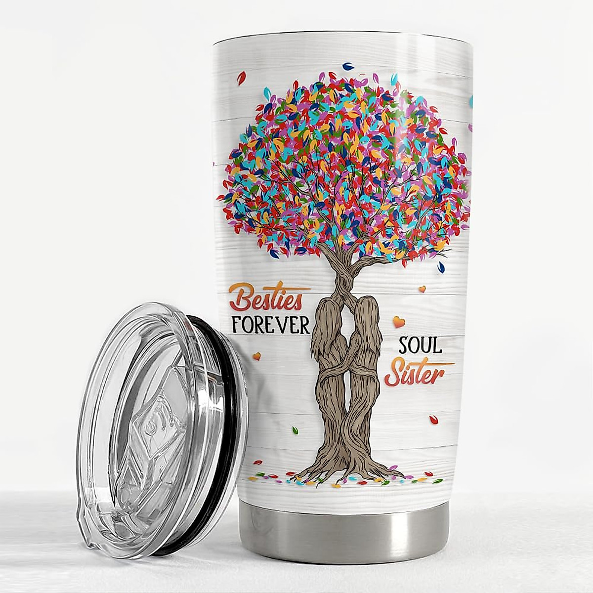 SANDJEST Best Friend Tumbler 20oz Besties Gifts for Women BFF Soul Sister Bestie Stainless Steel Insulated Tumblers Coffee Travel Mug Cup Friendship Gift for Birthday Christmas