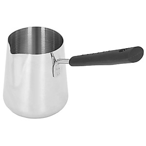 ZJchao Turkish Coffee Pot, Warmer Mini Stainless Steel Coffee Heating Pot 350ml with Spout Stovetop Chocolate Melting Pan Stove Top Coffee Maker for Chocolate Melting