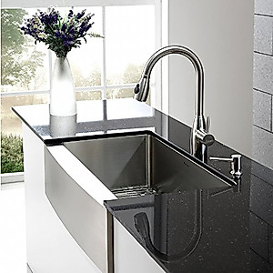 Kraus KHF200-36 Standart PRO Kitchen Stainless Steel Sink, 36 Inch Round Apron Single Bowl