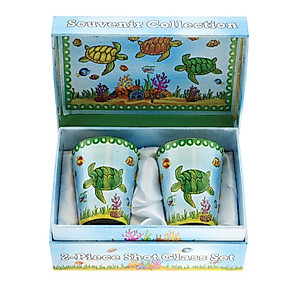 Shot Glasses Turtle Gifts Set of 2 for Men & Women, Beautiful Novelty Unique Turtles Gift with Gift Boxed Included (2 Pack)