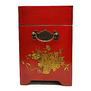 Vintage Chinese Wooden Bead Arithmetic Abacus W. Storage Compartments