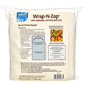 Pellon, Natural Wrap-N-Zap Cotton Quilt Batting, 45 by 36-Inch, 1 Pack