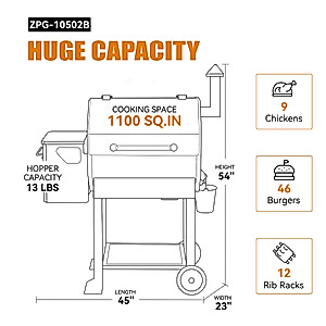 Z GRILLS 2023 Pellet Grill with PID 2.0 Control, Extra-large Cooking Area and Meat Probes for Outdoor BBQ, SMOKE BEAST 10502B