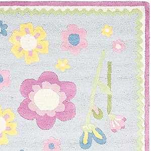 SAFAVIEH Kids Collection 8' x 10' Blue/Multi SFK311A Handmade Floral Wool Area Rug