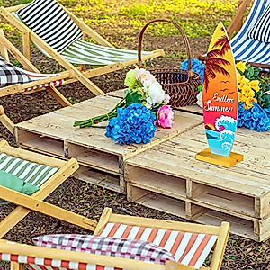 4 Pieces Surfboard Table Decorations Surfboard Beach Signs Welcome to Paradise Sign Tropical Bar Table Centerpieces Endless Summer Wood Sign Flip Flop Table Letters for Home Decor (8.27 x 2.4 Inch)