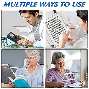 NZQXJXZ Large 5X Hands Free Magnifying Glass for Reading Neck Wear Magnifier Flexible Gooseneck Full Book Page Magnifier for Seniors Repair Sewing Cross Stitch
