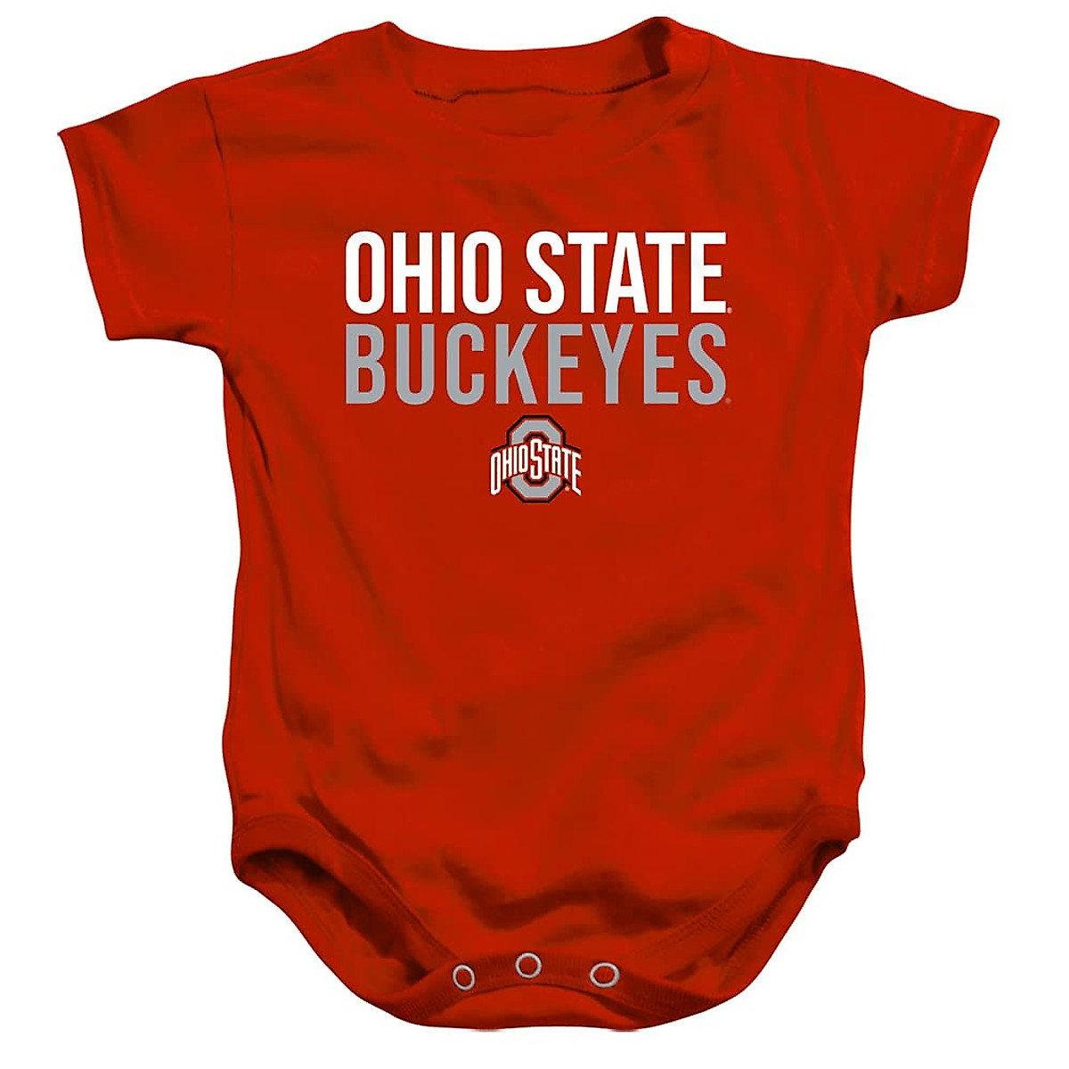 LOGOVISION The Ohio State University Official Stacked Unisex Infant Snap Suit for Baby,Red, 6 Months